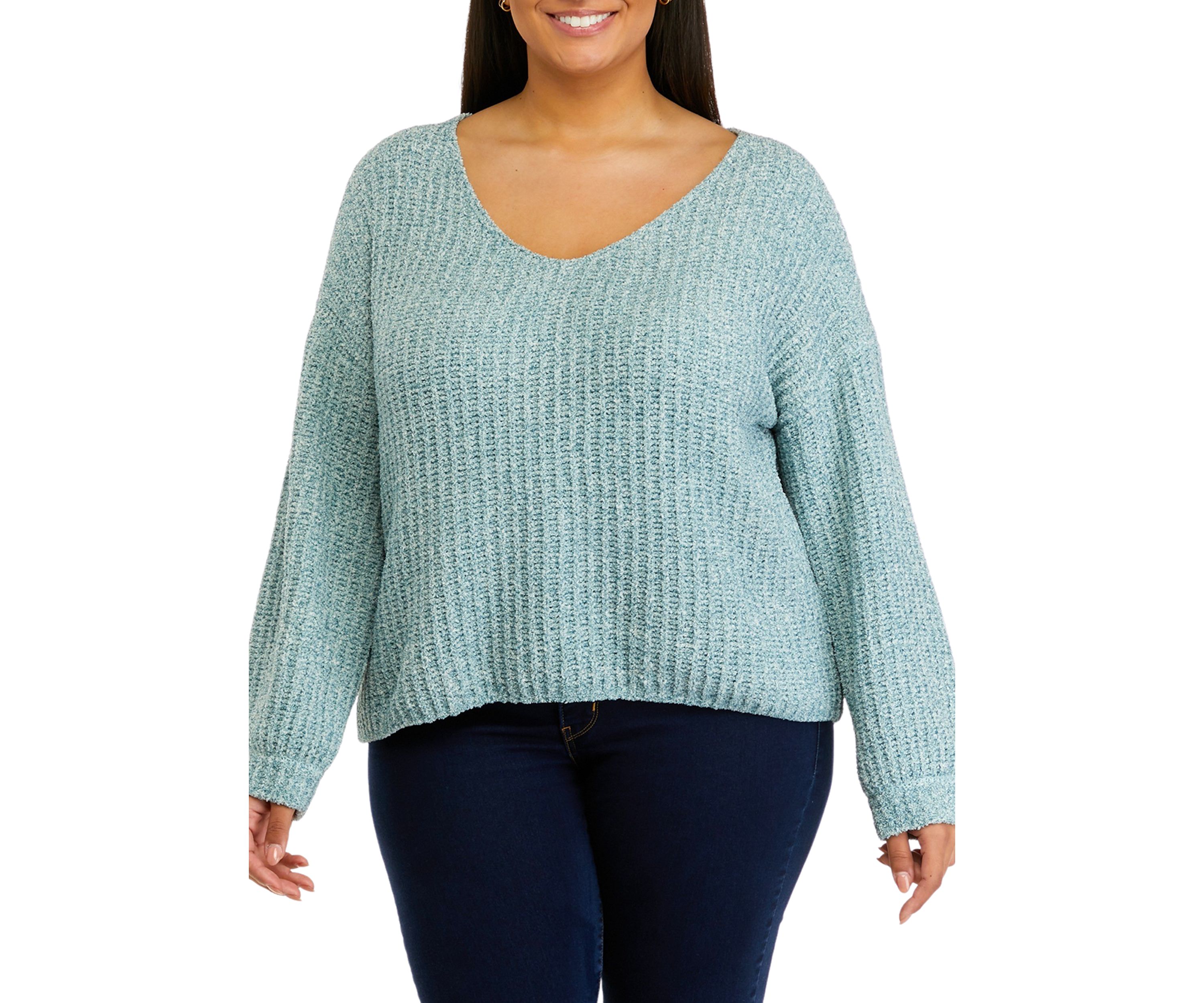 TRUE CRAFT Plus Size V-Neck Sweater | Belk