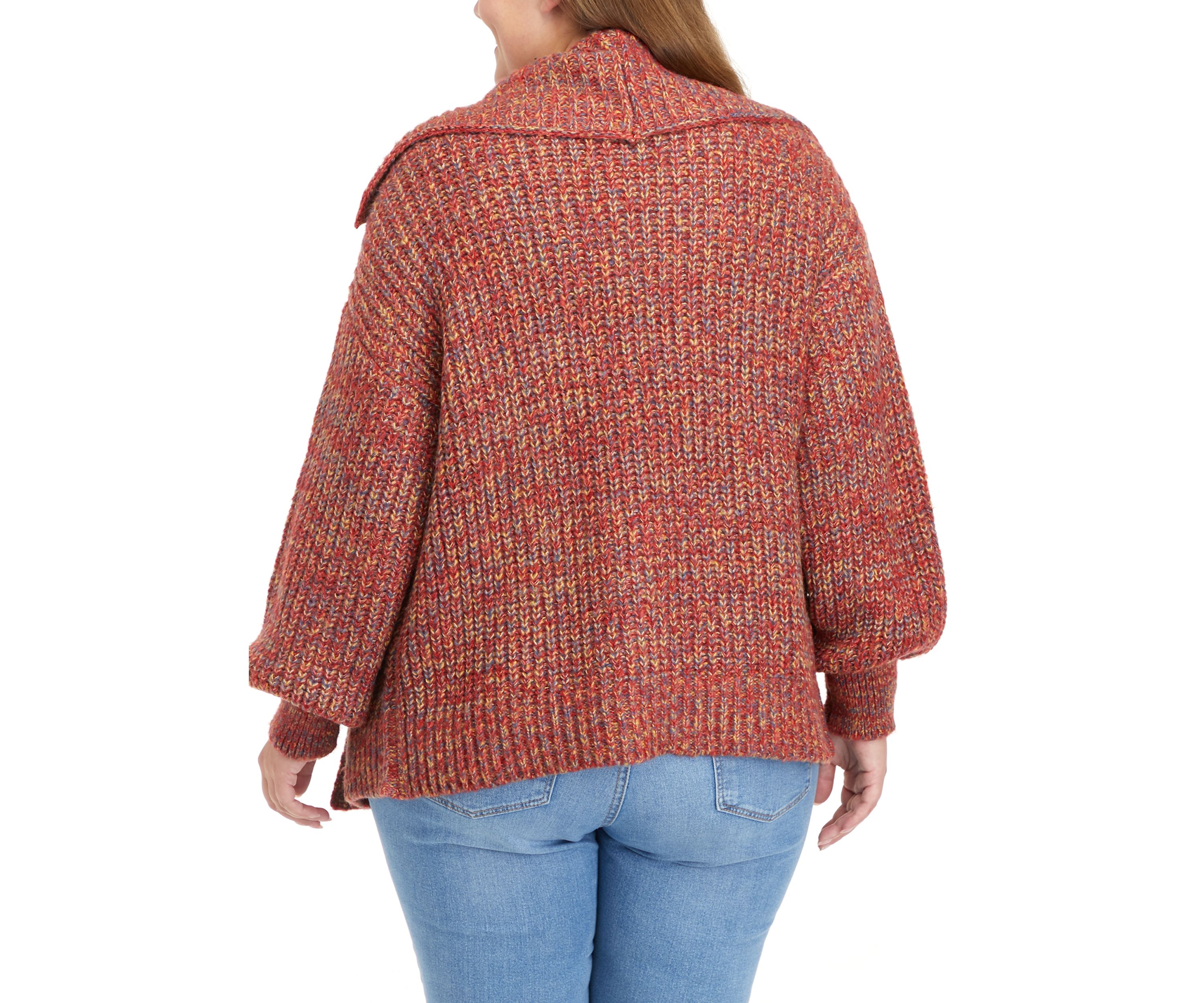 TRUE CRAFT Plus Size Shawl Collar Marled Cardigan | Belk