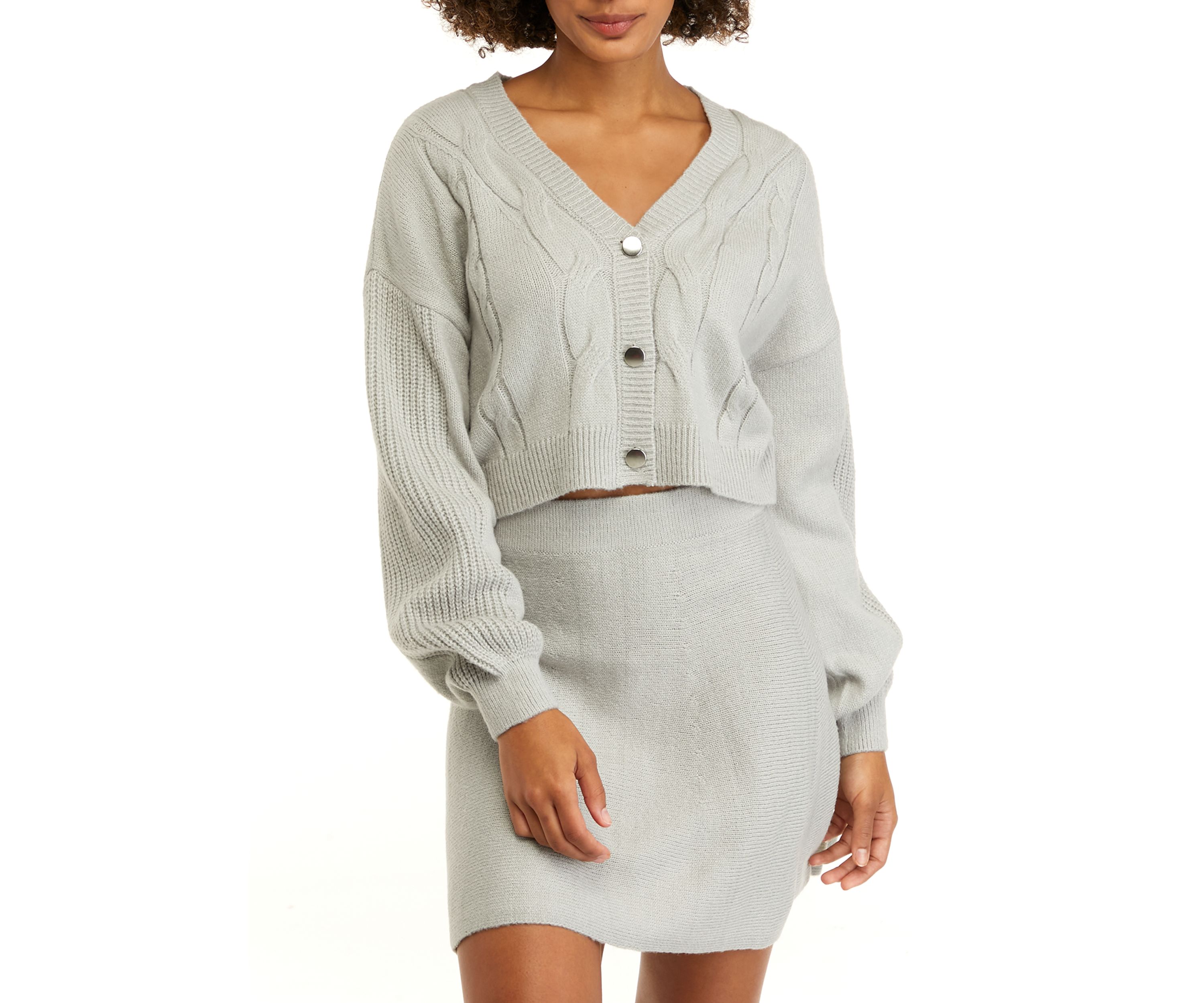 Cabana by Crown & Ivy™ Juniors' Cable Cropped Cardigan | Belk