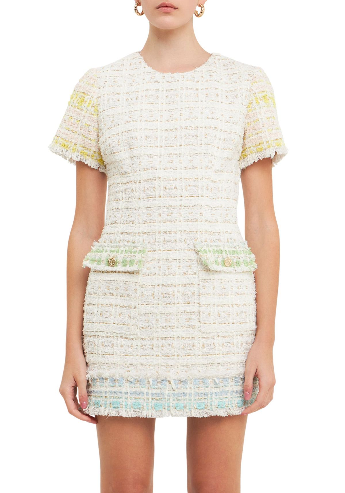 Endless Rose Tweed Colorblock Mini Dress | Belk