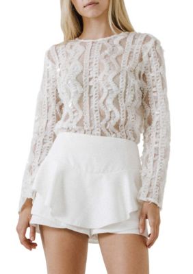 Endless Rose Sequin Mesh Top | belk