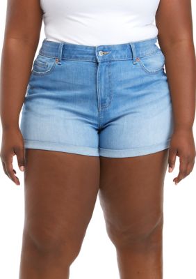TRUE CRAFT Plus Size High Rise Mom Shorts | belk