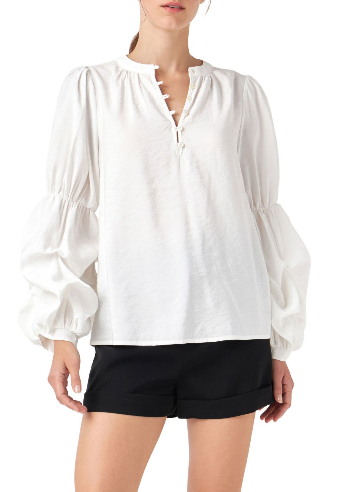ENGLISH FACTORY Blouson Sleeve Blouse | Belk