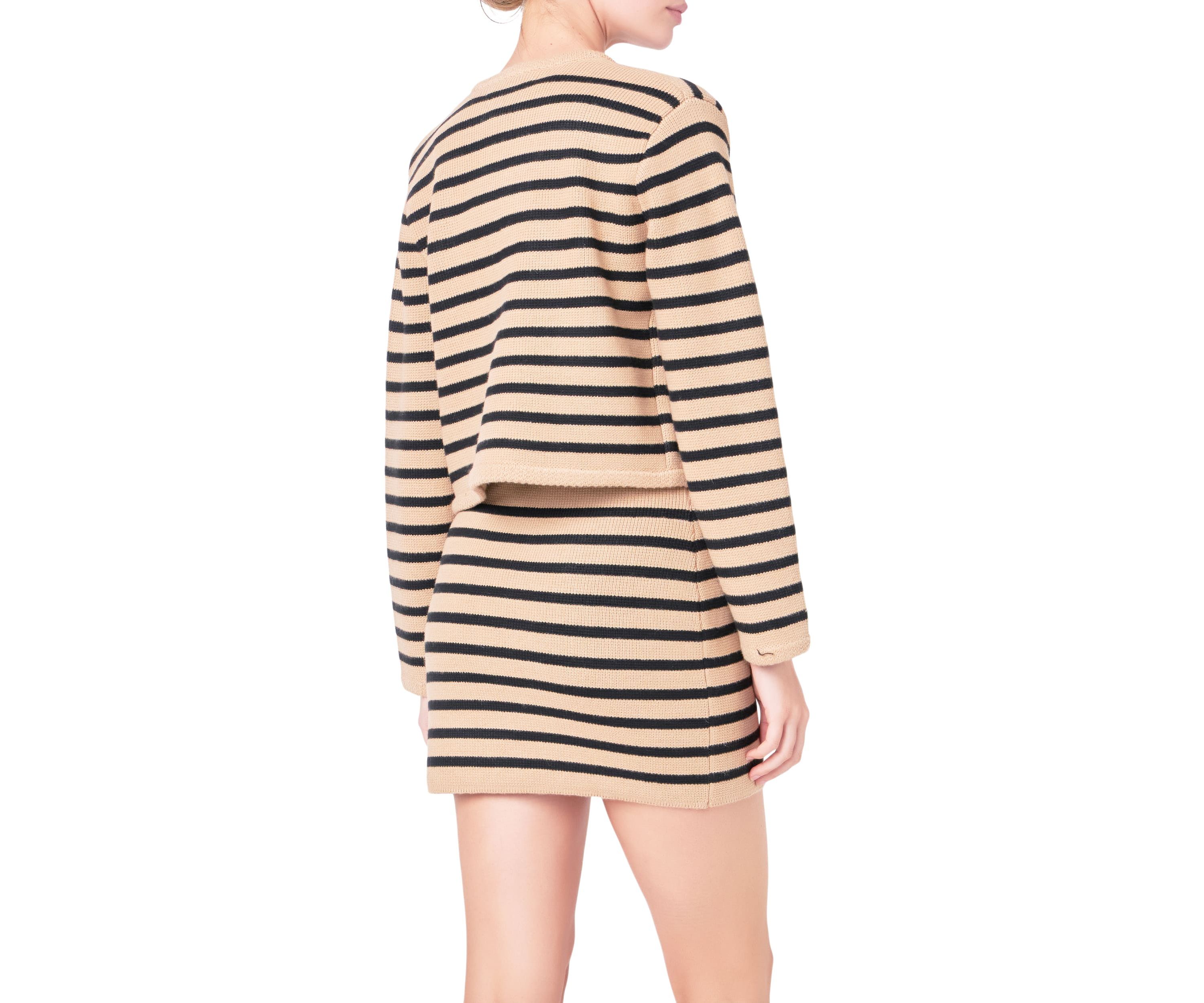 ENGLISH FACTORY Knit Striped Sweater Cardigan | Belk