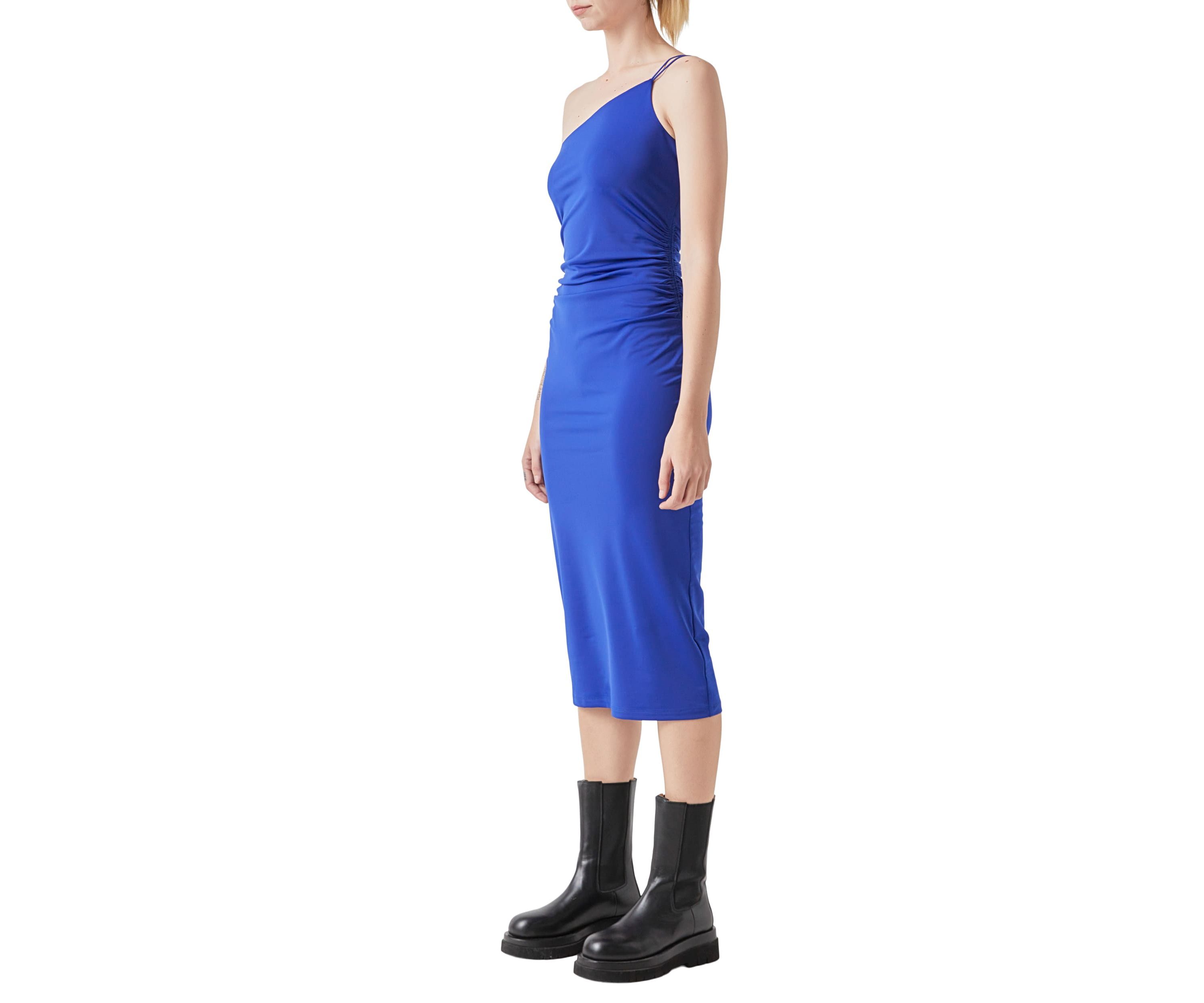 Grey Lab Asymmetry Straps Shirred Knit Dress | Belk