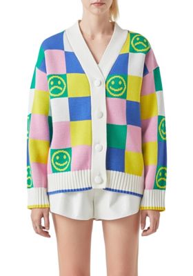 Grey Lab Smiley Colorblock Knit Cardigan | belk