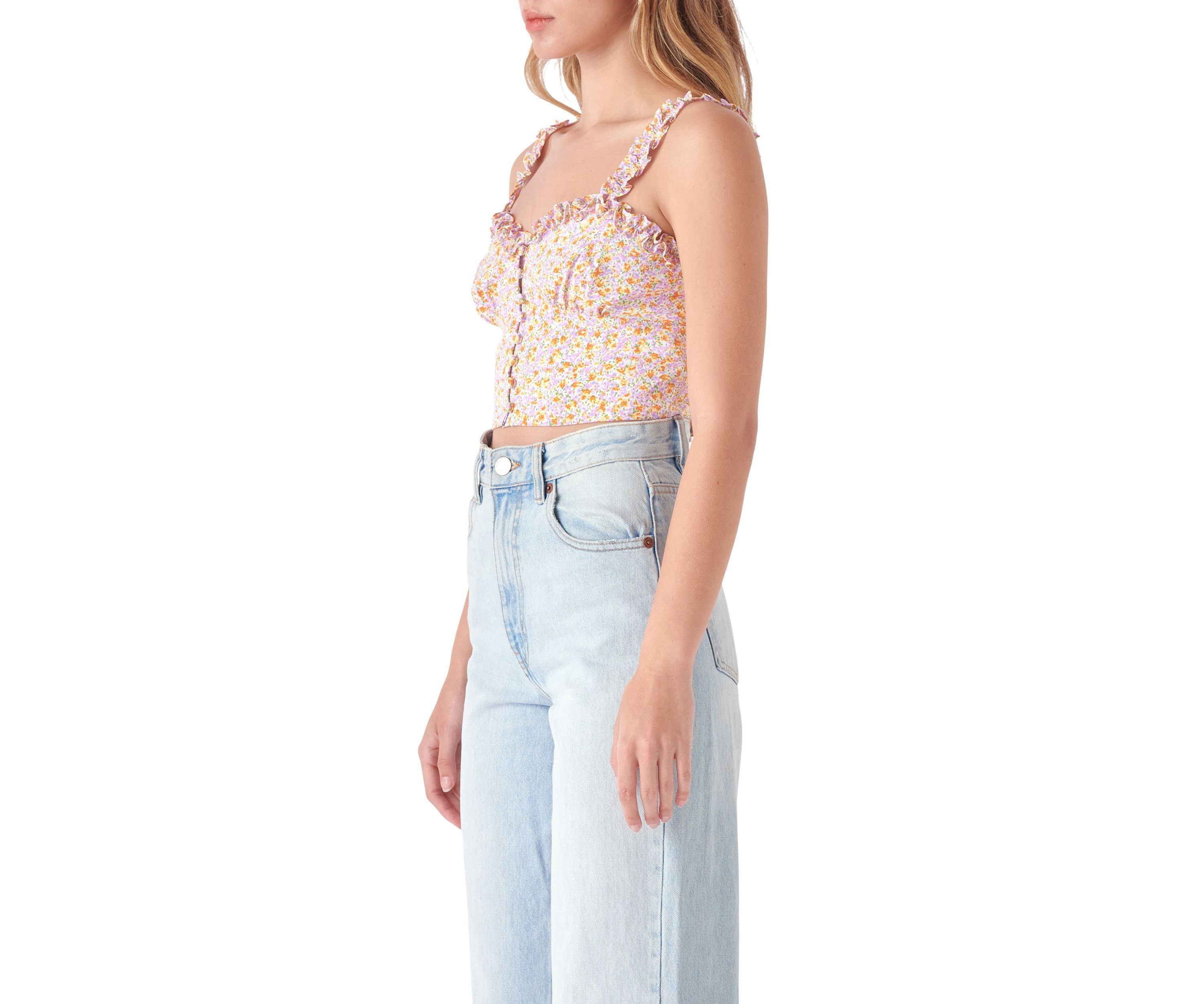 Free The Roses Floral Print Cropped Top | Belk