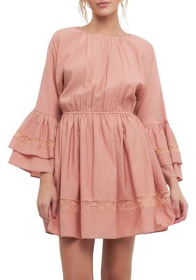 Free The Roses Laced Spg Tie Mini Dress | belk