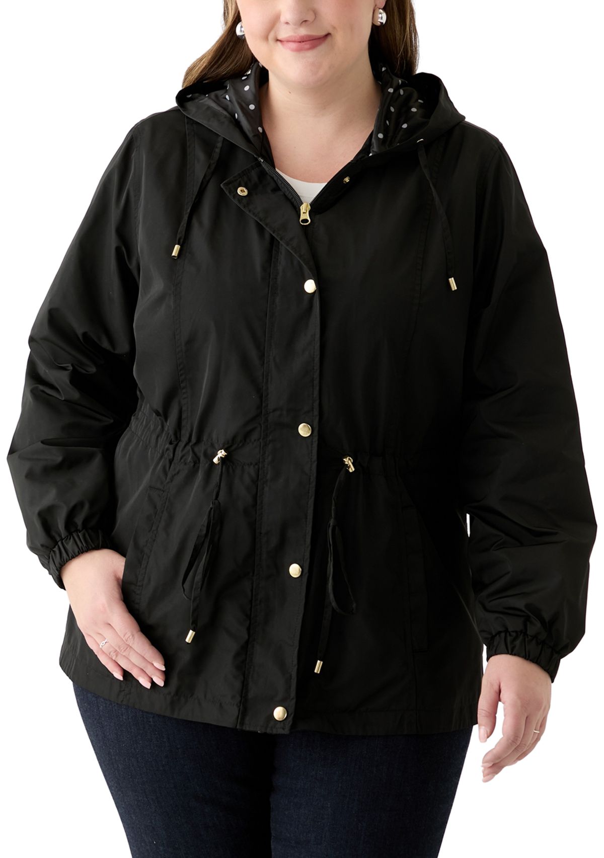 Kim Rogers® Plus Size Long Sleeve Hooded Anorak Jacket | Belk