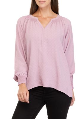 Wonderly Women's Long Sleeve Split Neck Popover Top | belk