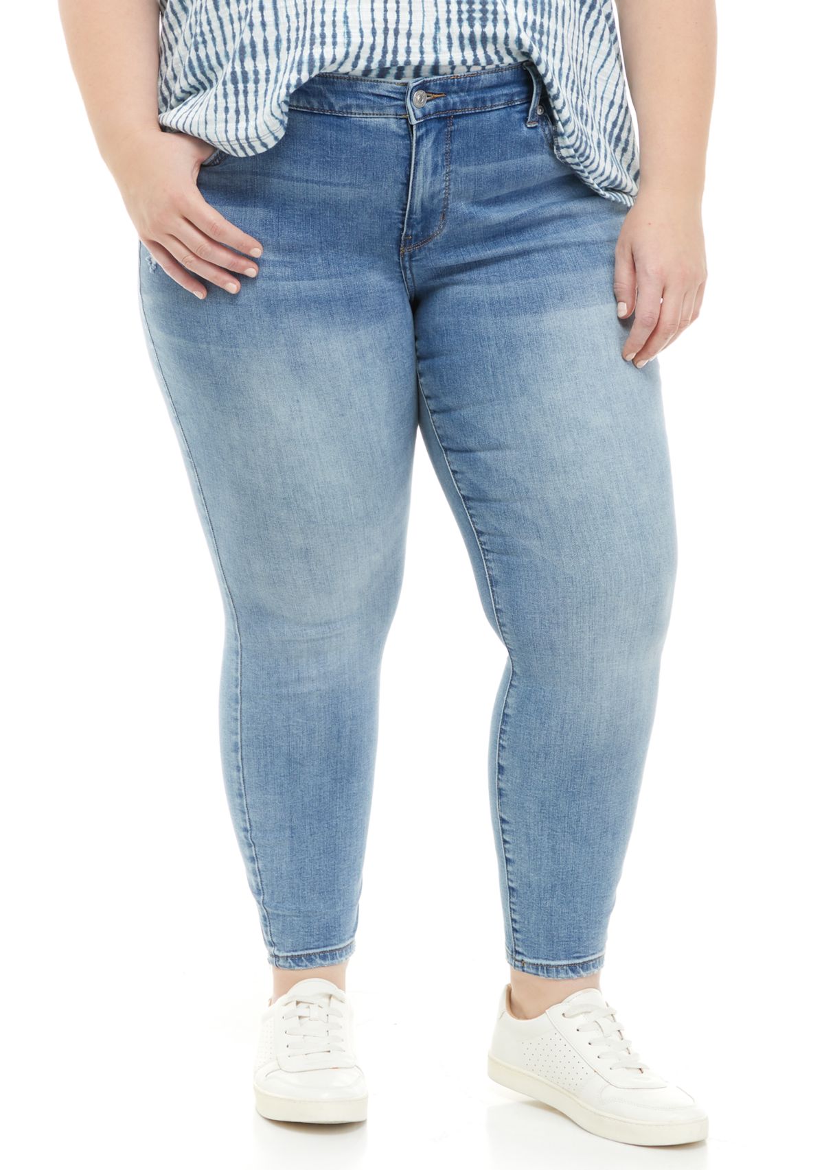Wonderly Plus Size Mid Rise Skinny Ankle Jeans | Belk
