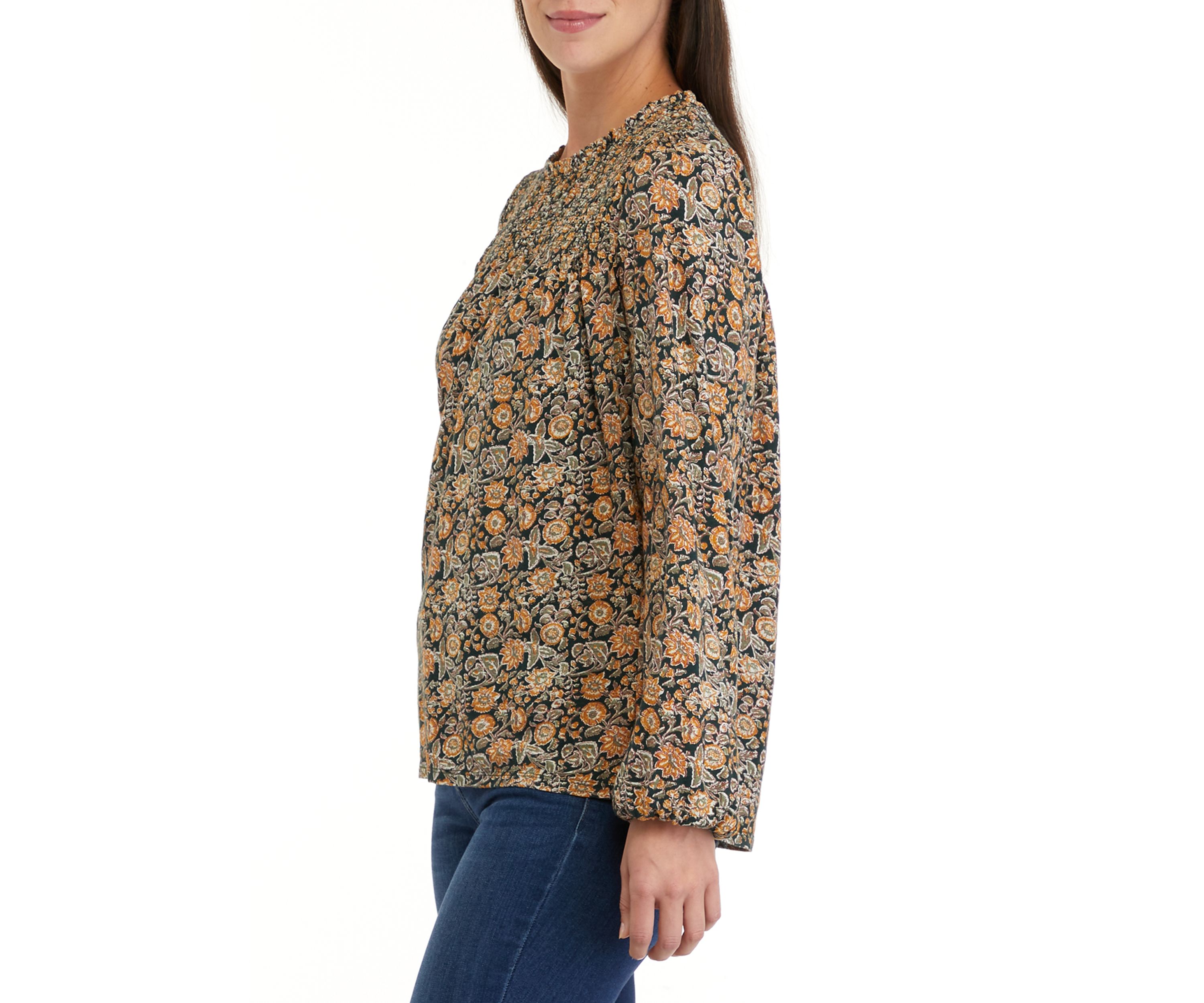 Wonderly Petite Shirred Yoke Top | Belk