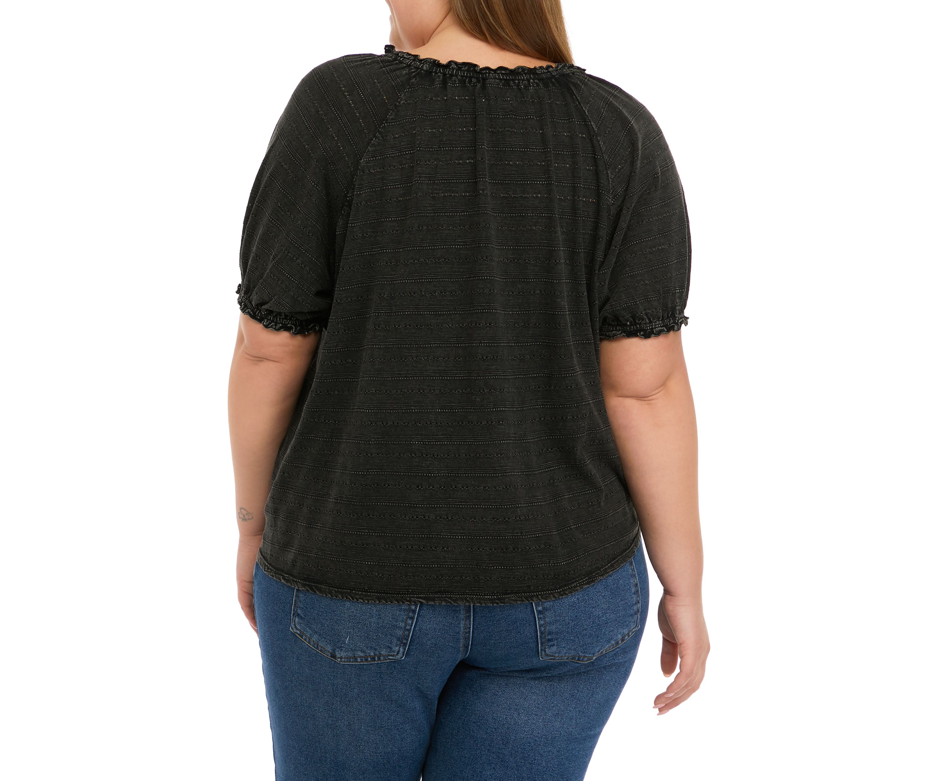 Wonderly Plus Size Textured Peasant Top | Belk