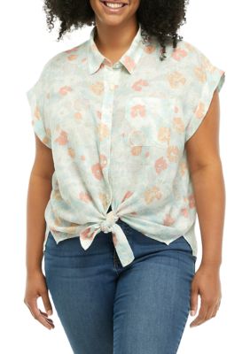 TRUE CRAFT Plus Size Short Sleeve Camp Shirt | belk