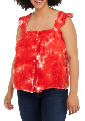 TRUE CRAFT Plus Size Gauze Tank Top | belk
