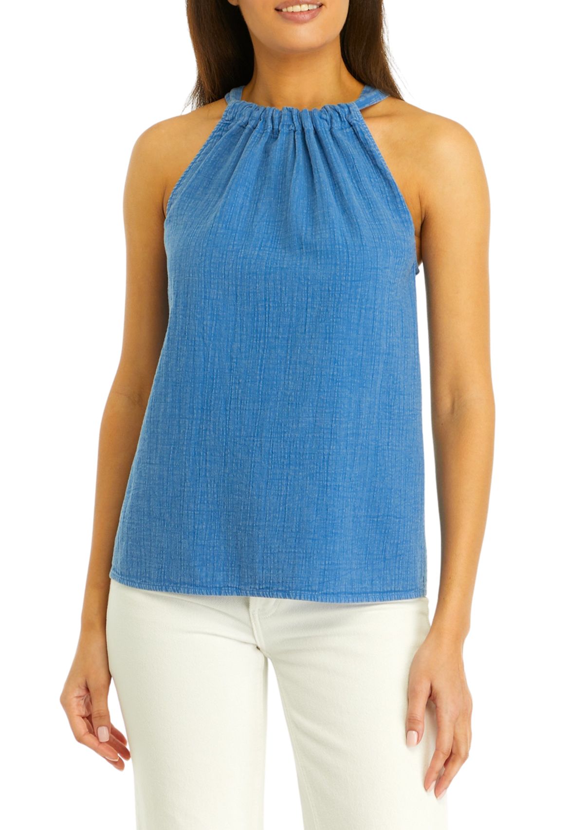 Wonderly Plus Size Sleeveless Halter Neck Top | Belk