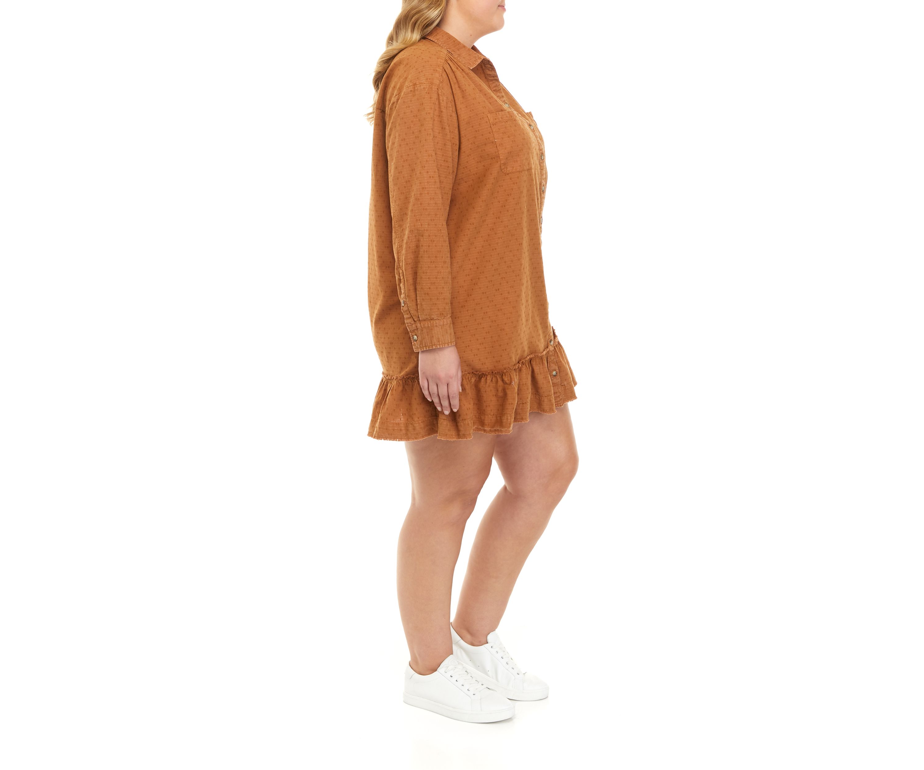 Wonderly Plus Size Ruffle Hem Shirt Dress | Belk