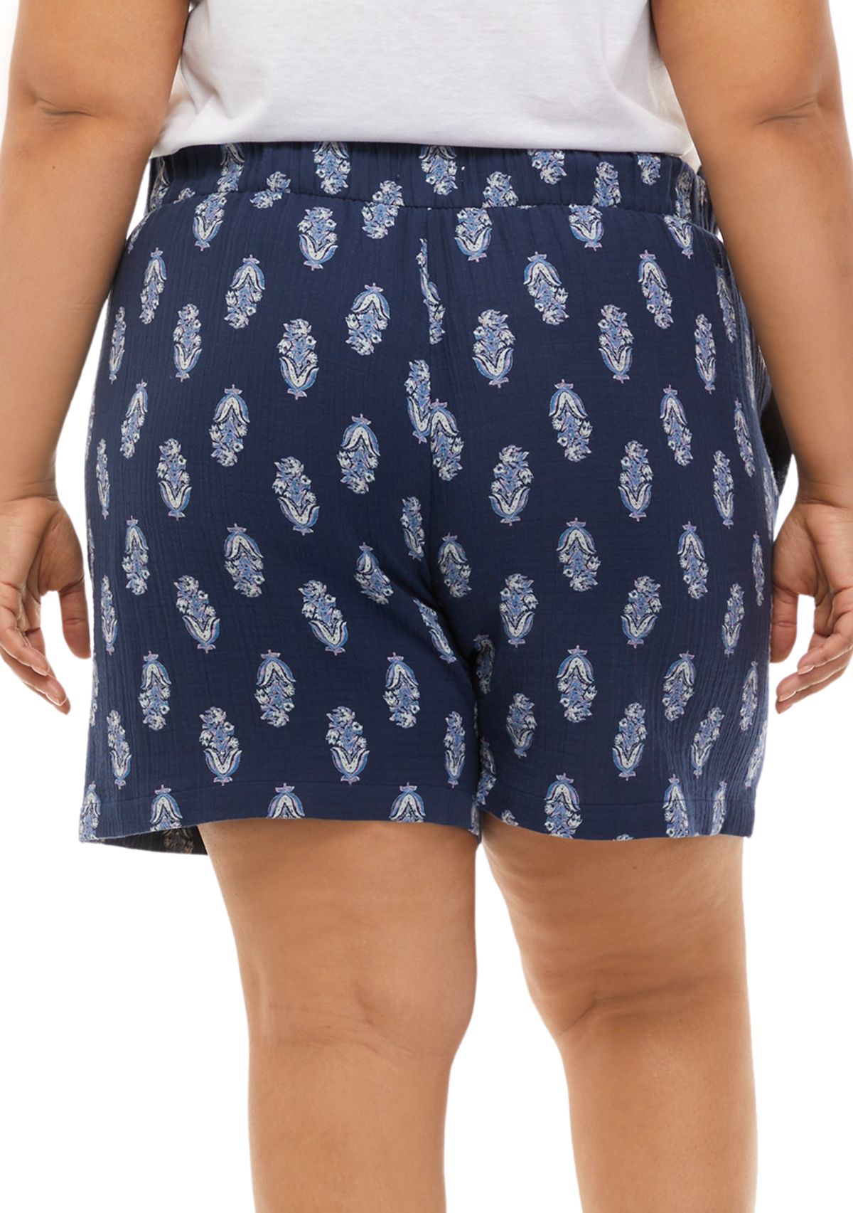 Wonderly Plus Size Cotton Gauze Shorts | Belk