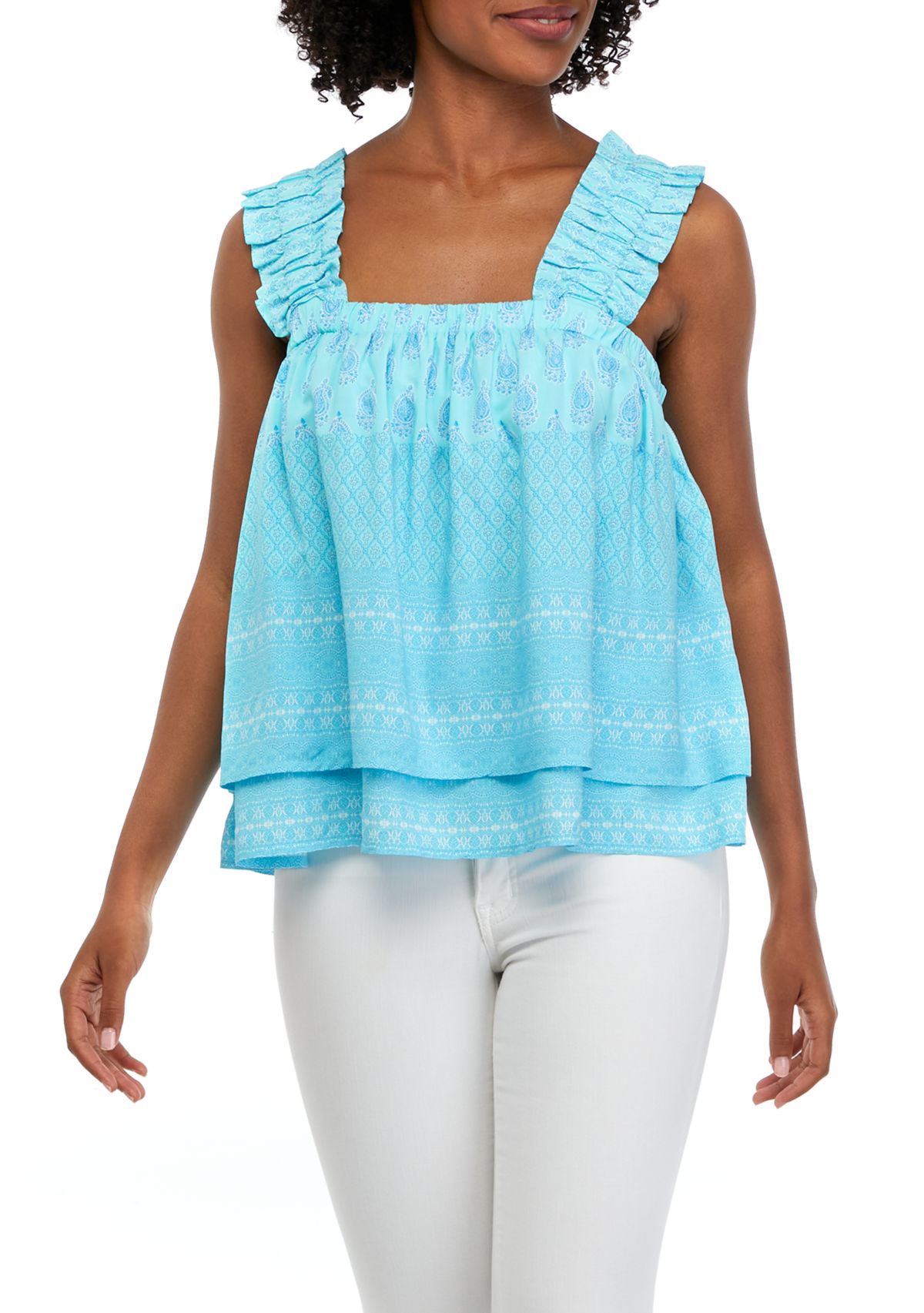 Crown & Ivy™ Women's Ruffle Layered Top | Belk
