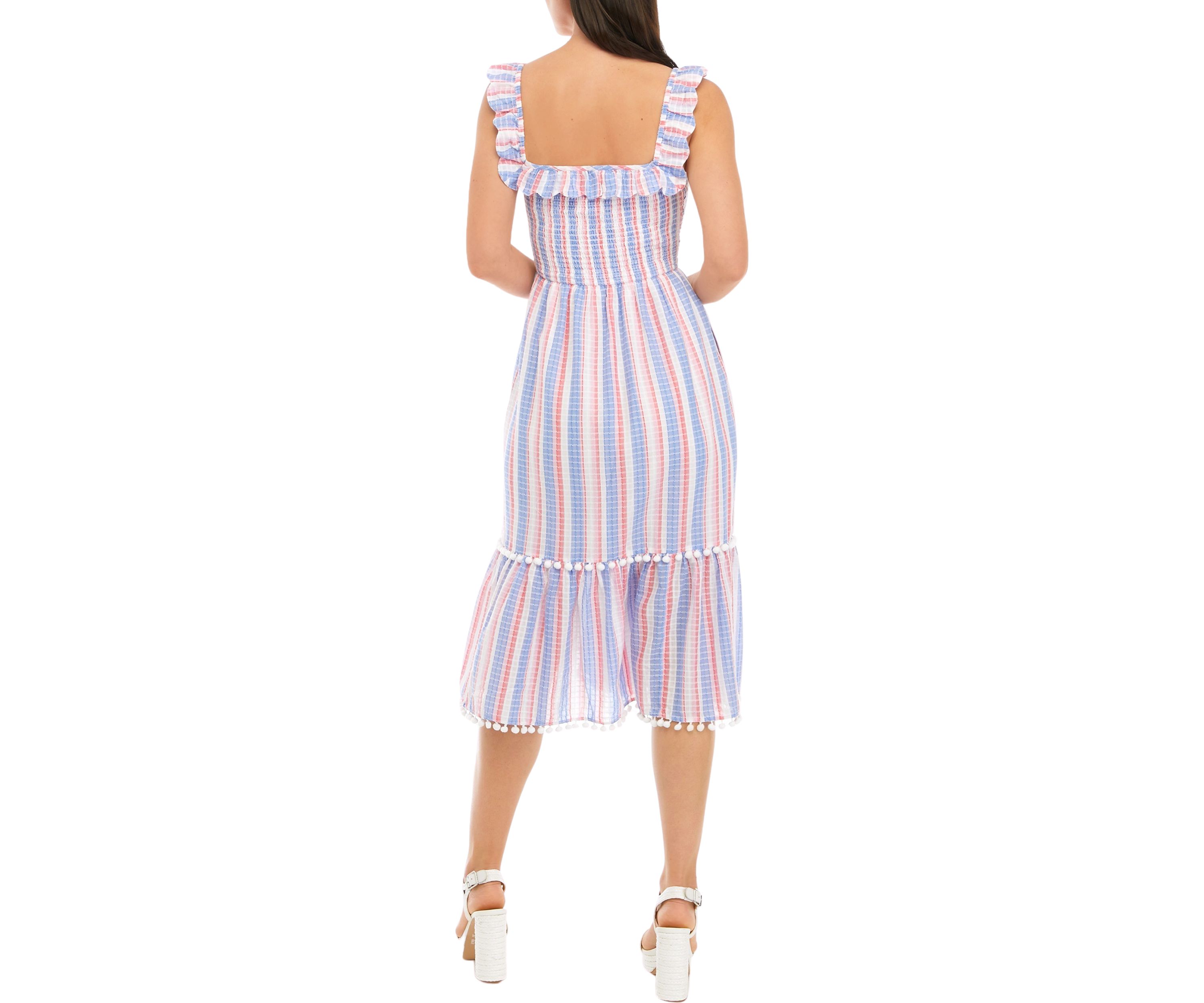 Crown & Ivy™ Women's Sleeveless Square Neck Dress with Ruffled ...