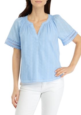 Crown & Ivy™ Women's Short Sleeve Ric Rac Top | belk
