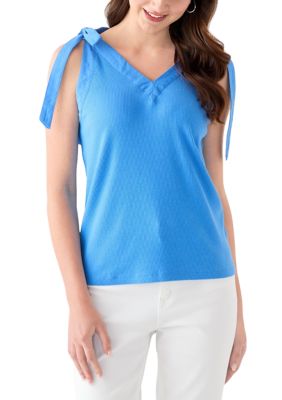 Crown & Ivy™ Women's Sleeveless Bow Rib Tank Top | Belk