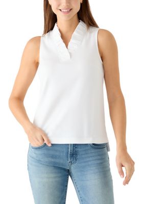 Crown & Ivy™ Women's Sleeveless Ruffle Neck Blouse | Belk