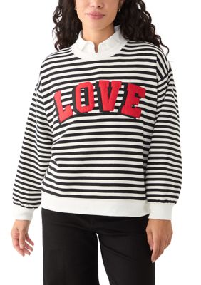 Crown & Ivy™ Petite Long Sleeve Patch Sweeper Sweater | belk