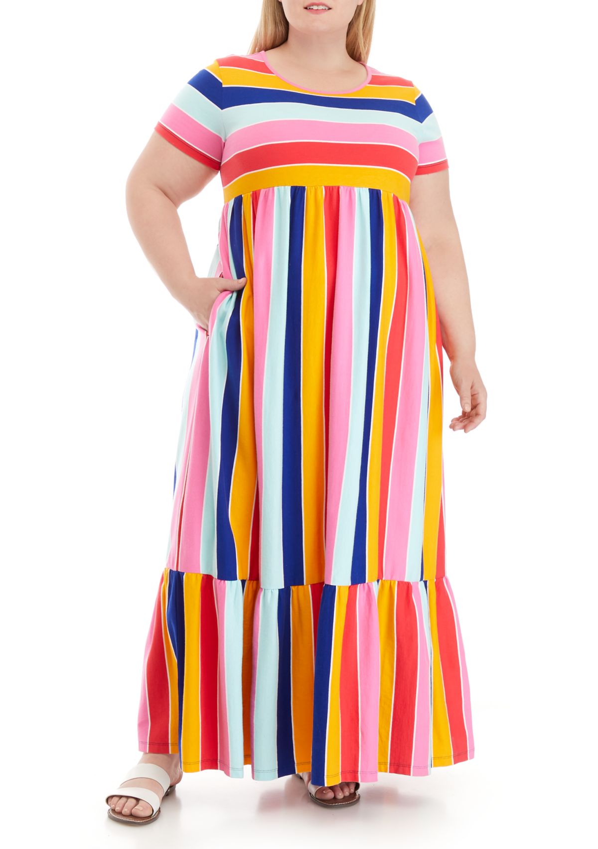 Crown & Ivy™ Plus Size Short Sleeve Knit Maxi Dress | Belk