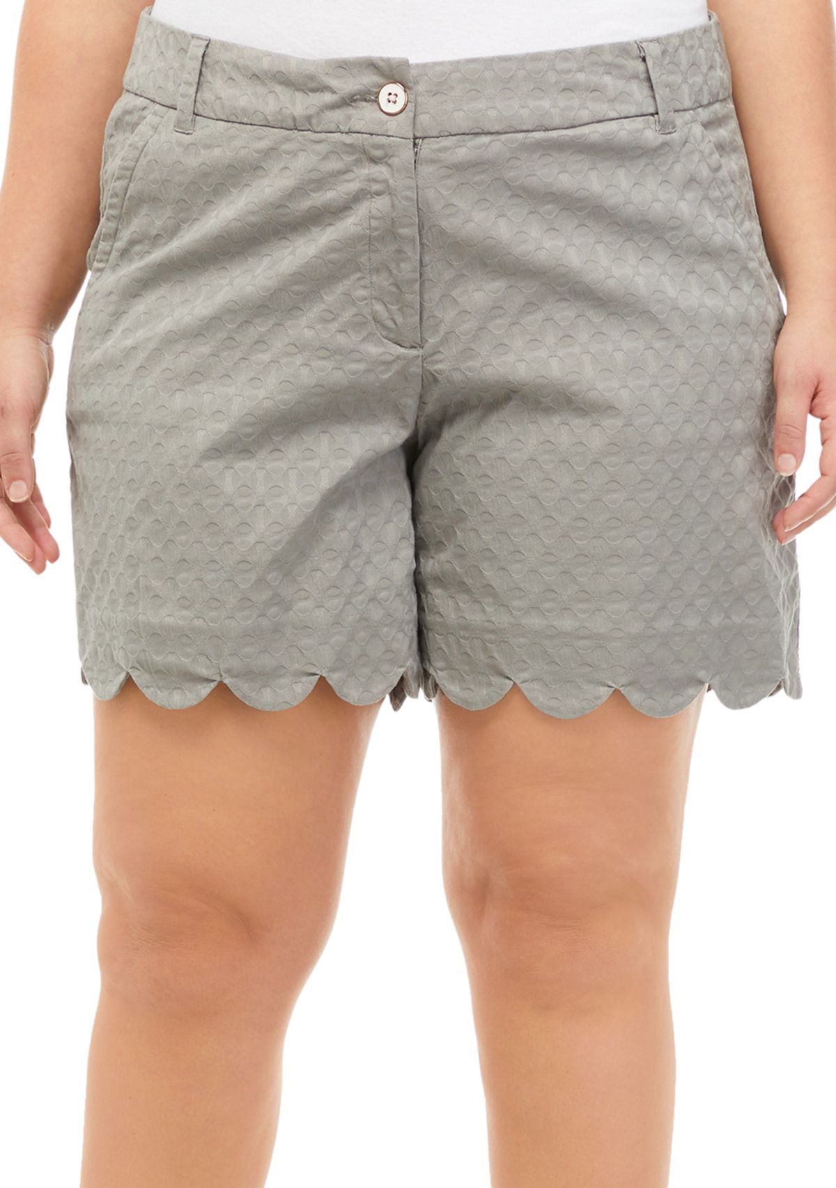 Crown & Ivy™ Plus Size Shelby Scalloped Shorts | Belk