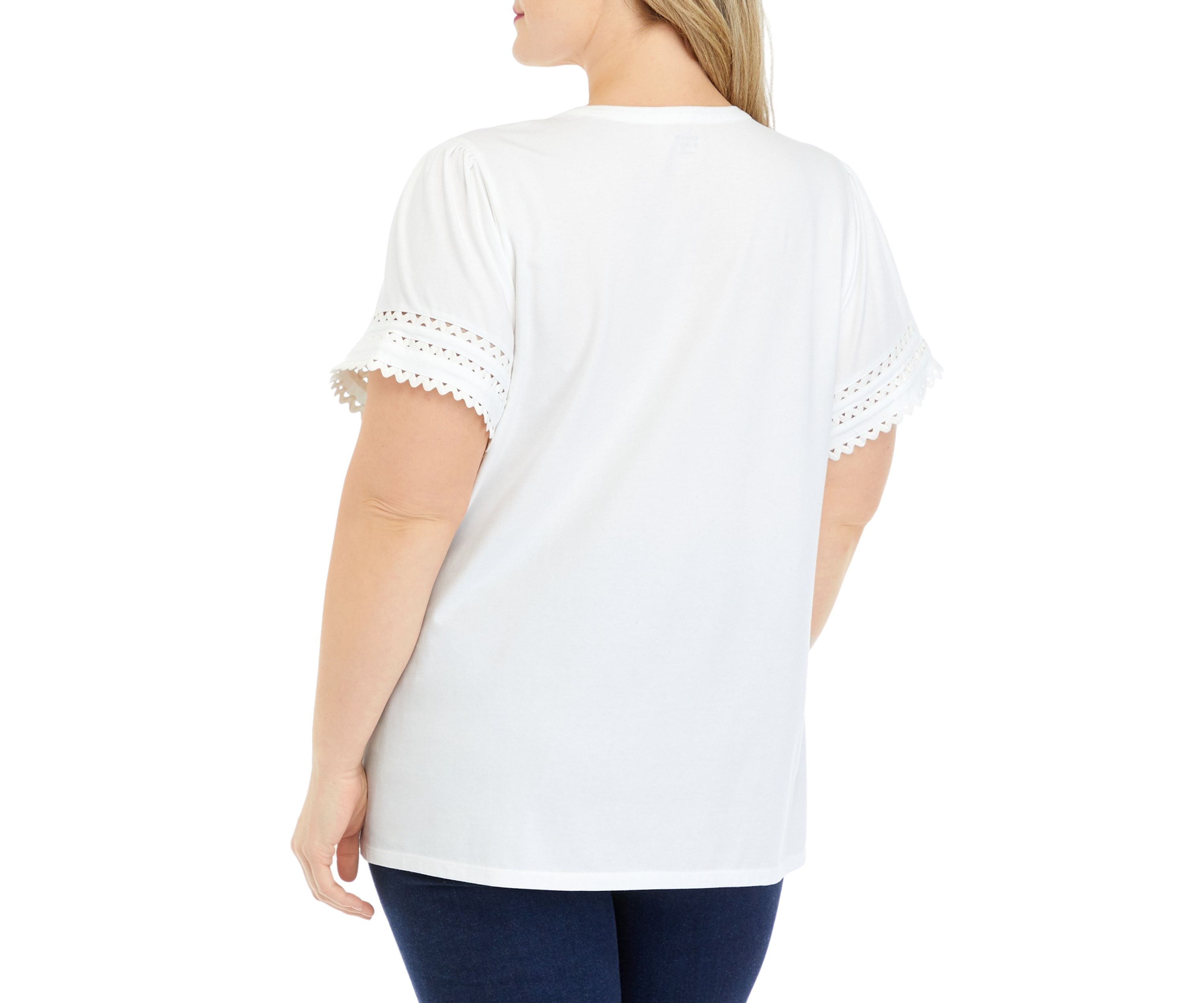 Crown & Ivy™ Plus Size Ric Rac Trim Top | Belk