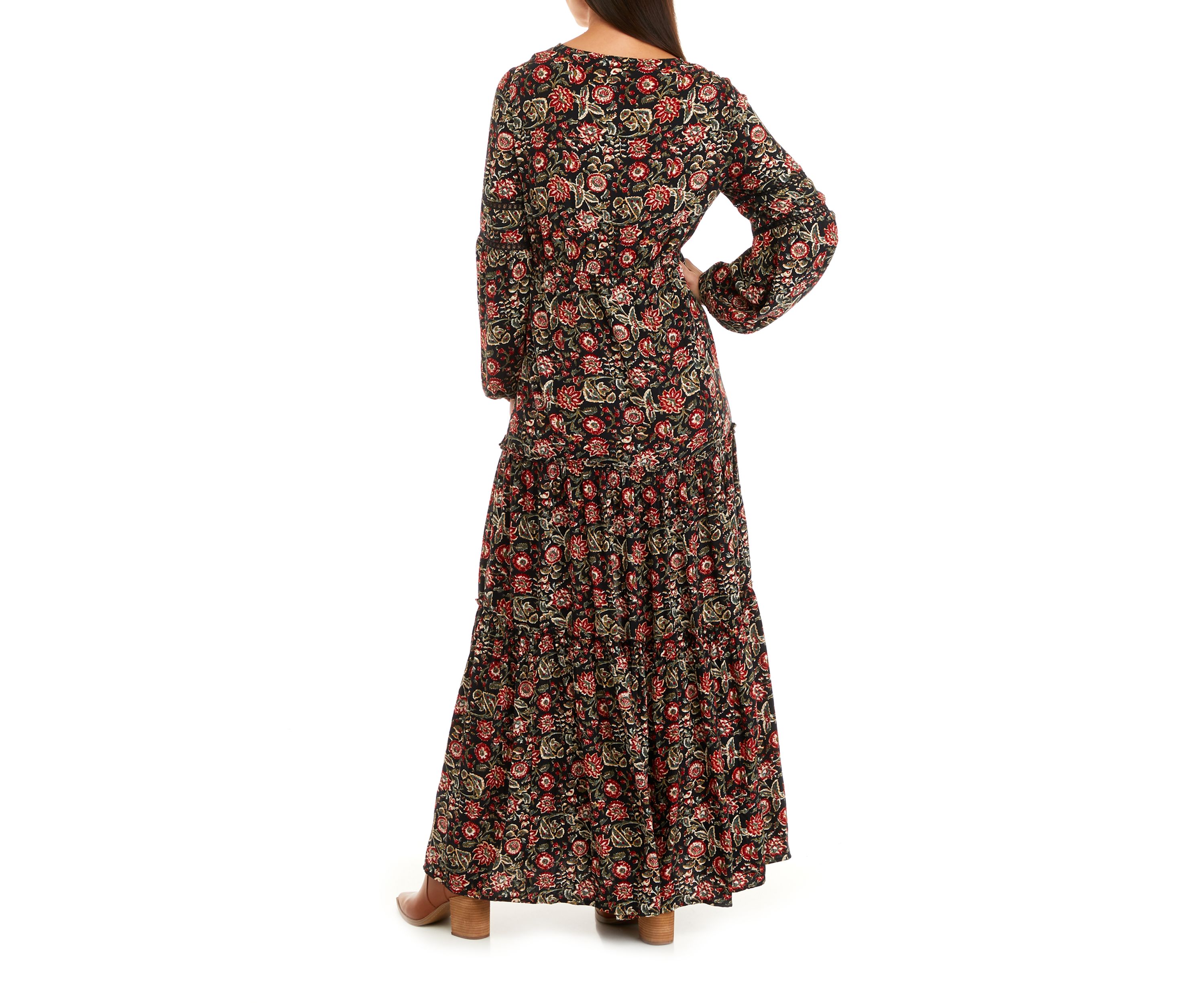 Wonderly Women's Long Sleeve Peasant Maxi Dress | Belk