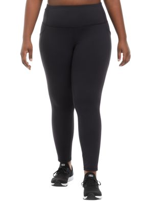 RBX Plus Size Doubled Peached Fine Interlock Full Length Leggings with ...