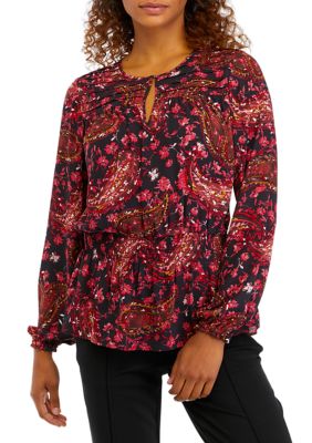 T TAHARI Women's Paisley Printed Top | belk
