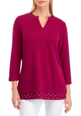 Kim Rogers® Women's 2Fer Textured Top | belk