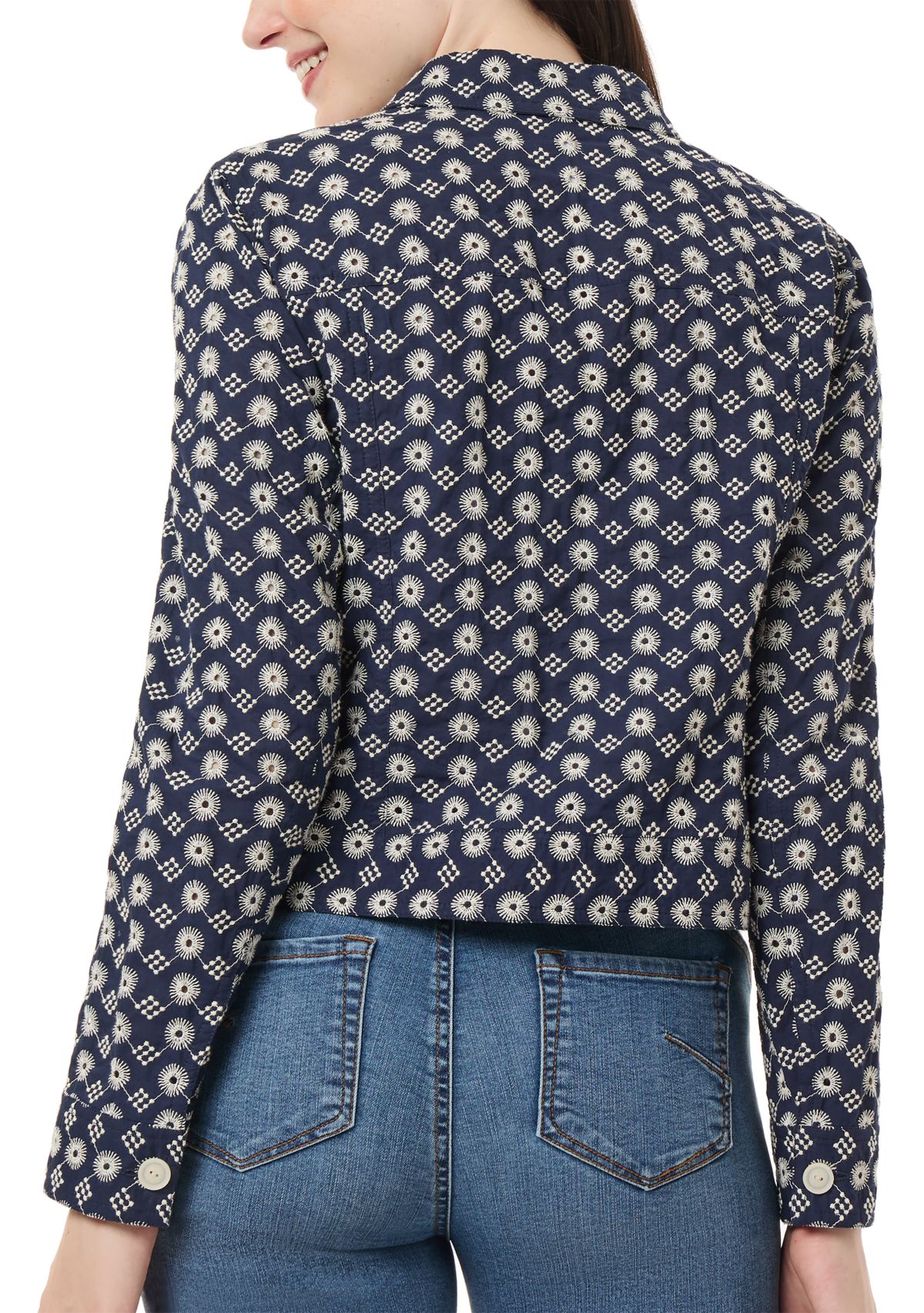 JONES NEW YORK Women's Eyelet Trucker Jacket | Belk