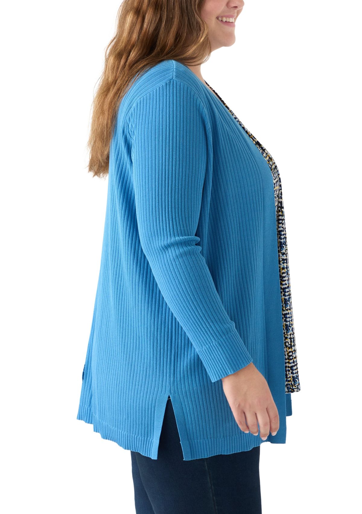 JONES NEW YORK Plus Size Sutton Ribbed Cardigan | Belk