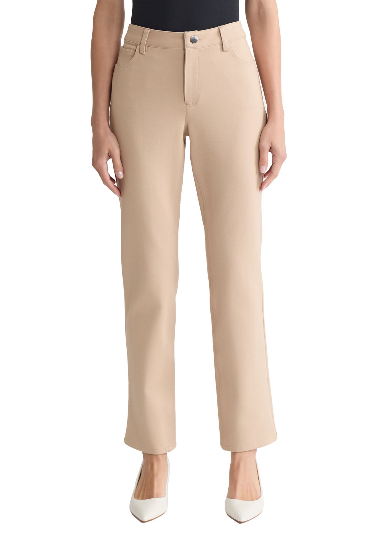 JONES NEW YORK Women's Fly Front Lexington Straight Pant with Modern ...