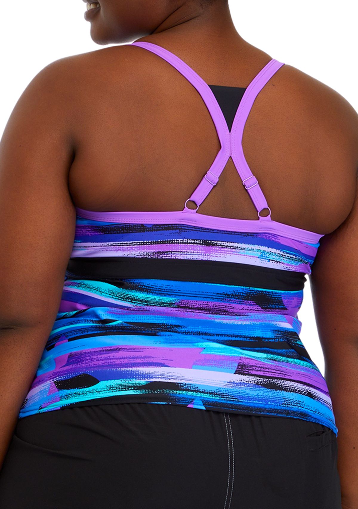 ZeroXposur Plus Size Whiz Frame Tankini Swim Top | Belk