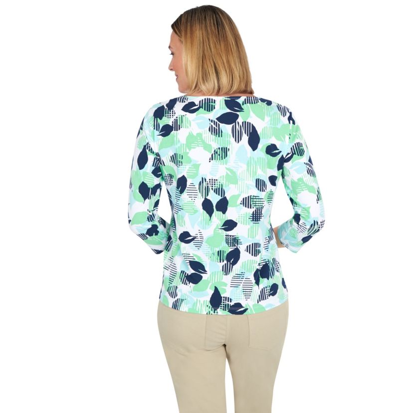 Hearts of Palm Tree Print Square Neck Top | Belk