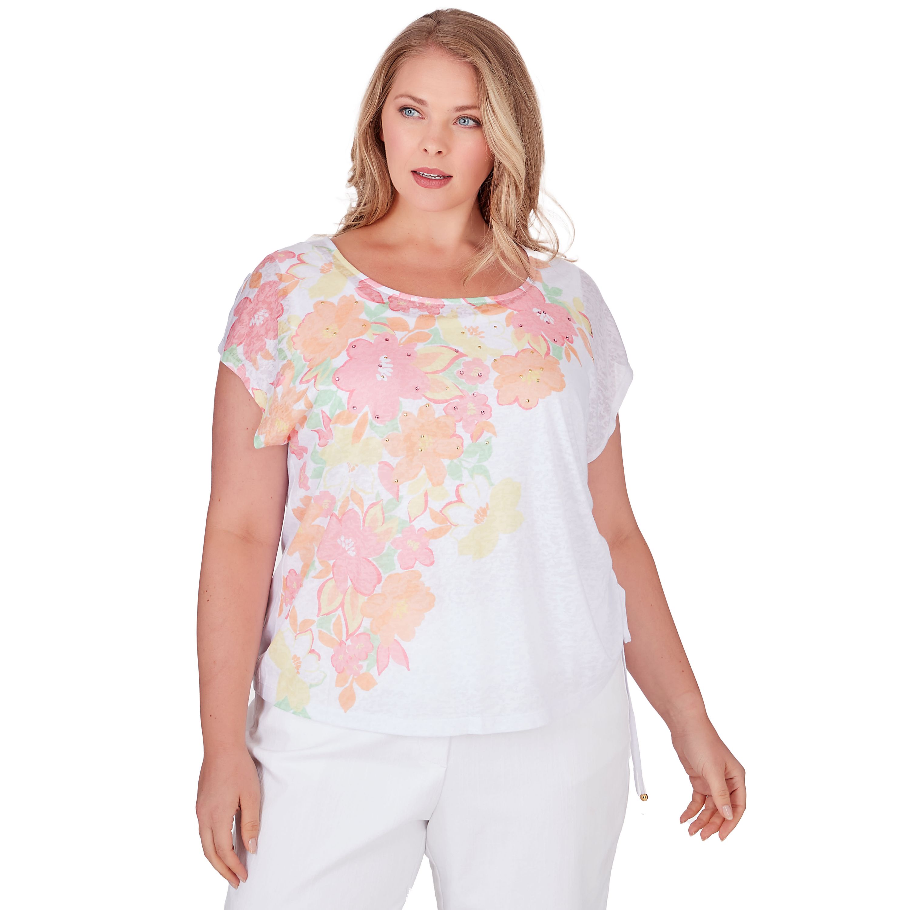 Hearts of Palm CITRUS PRETTY PRINTED T SLEEVE TOP | Belk