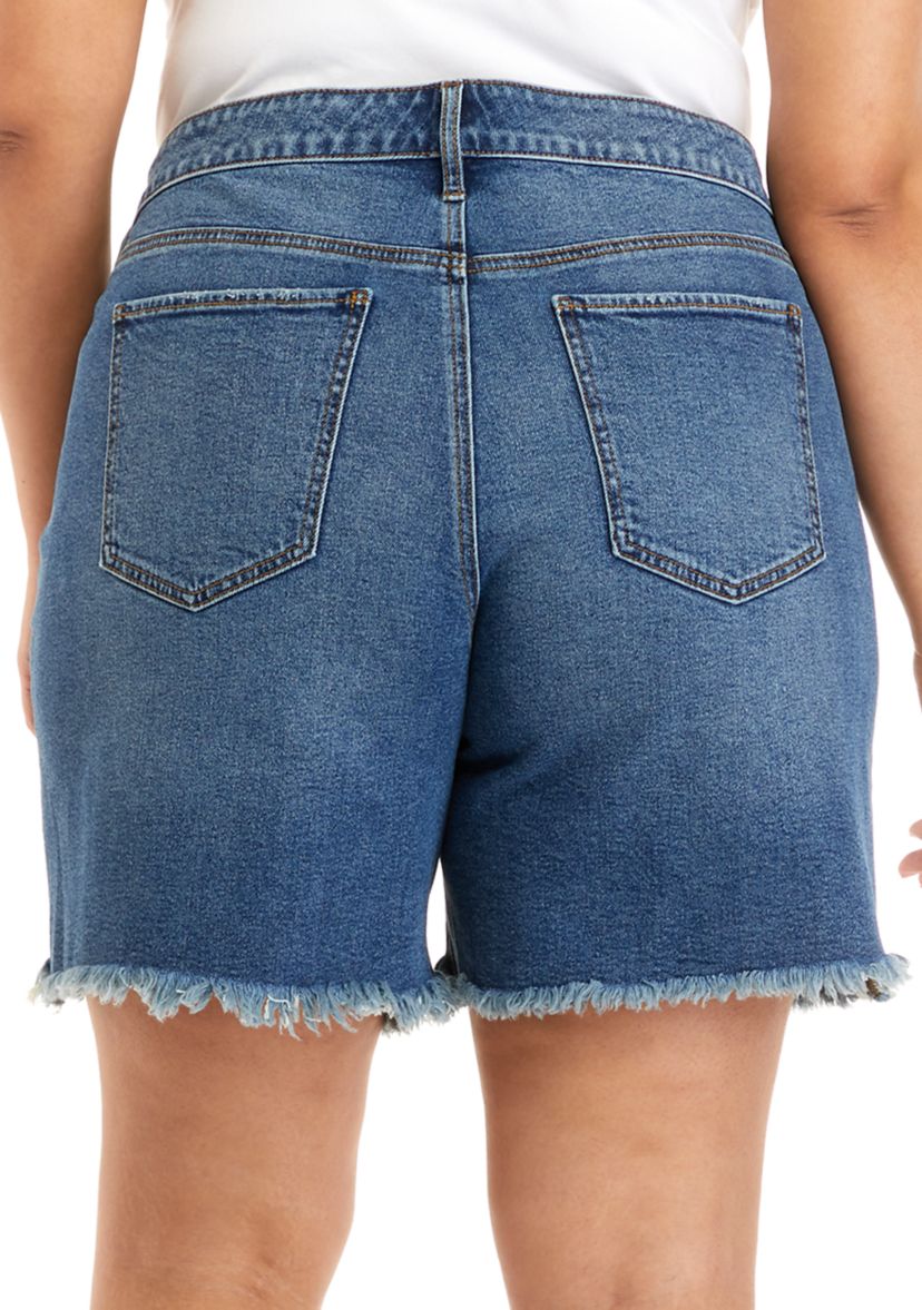 Wonderly Plus Size Mid Rise 7" Relaxed Boyfriend Shorts | Belk