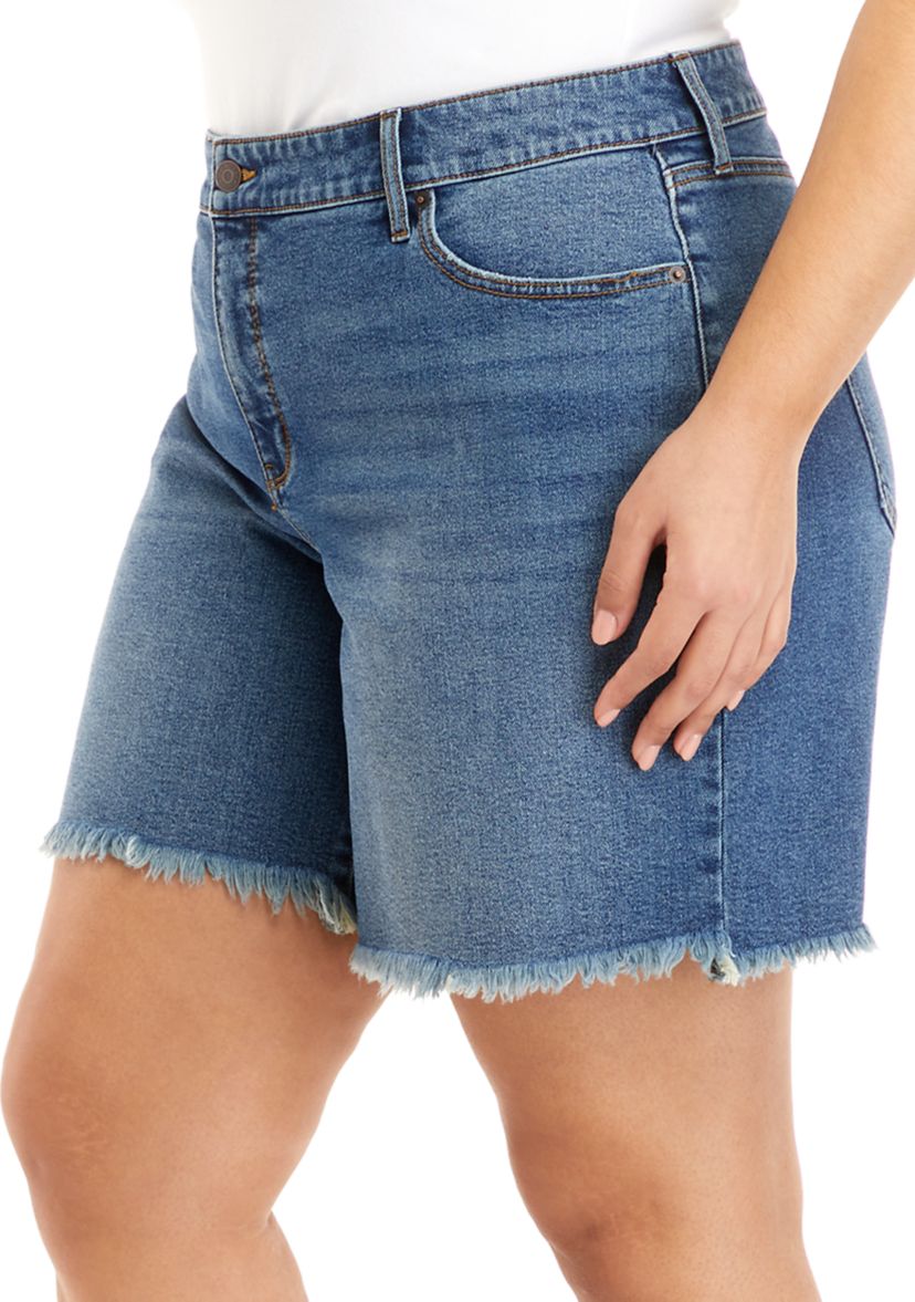 Wonderly Plus Size Mid Rise 7" Relaxed Boyfriend Shorts | Belk