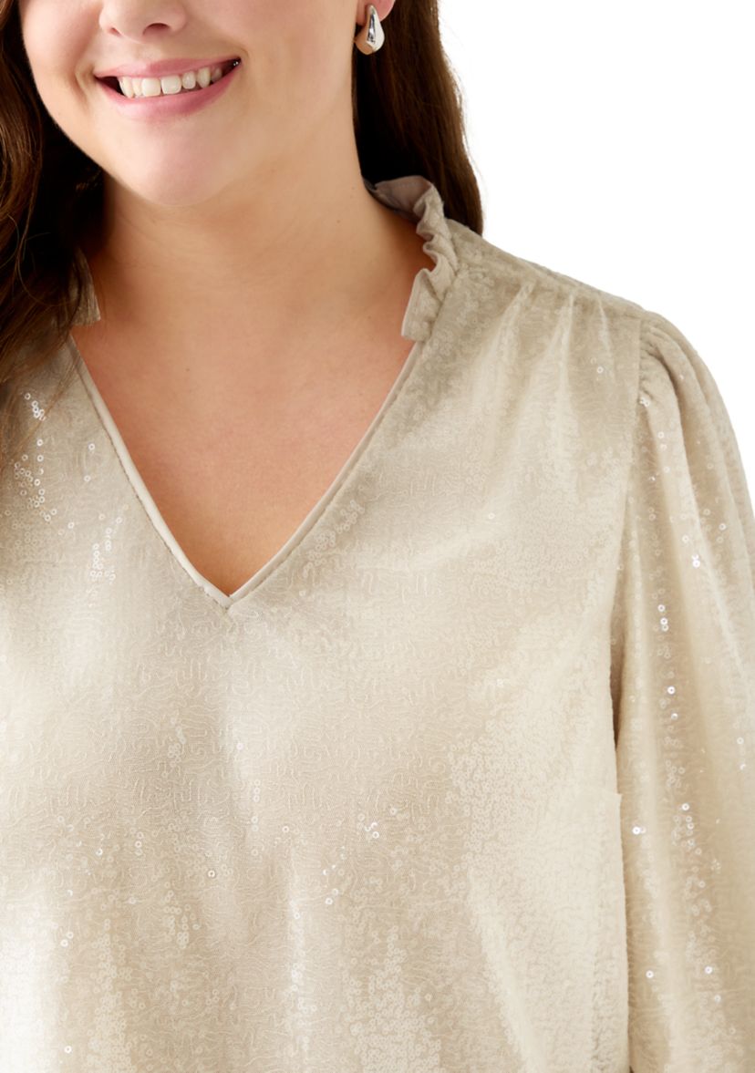 Crown & Ivy™ Plus Size Sequin Top | Belk