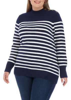 Chaps Plus Size Striped Sweater | belk