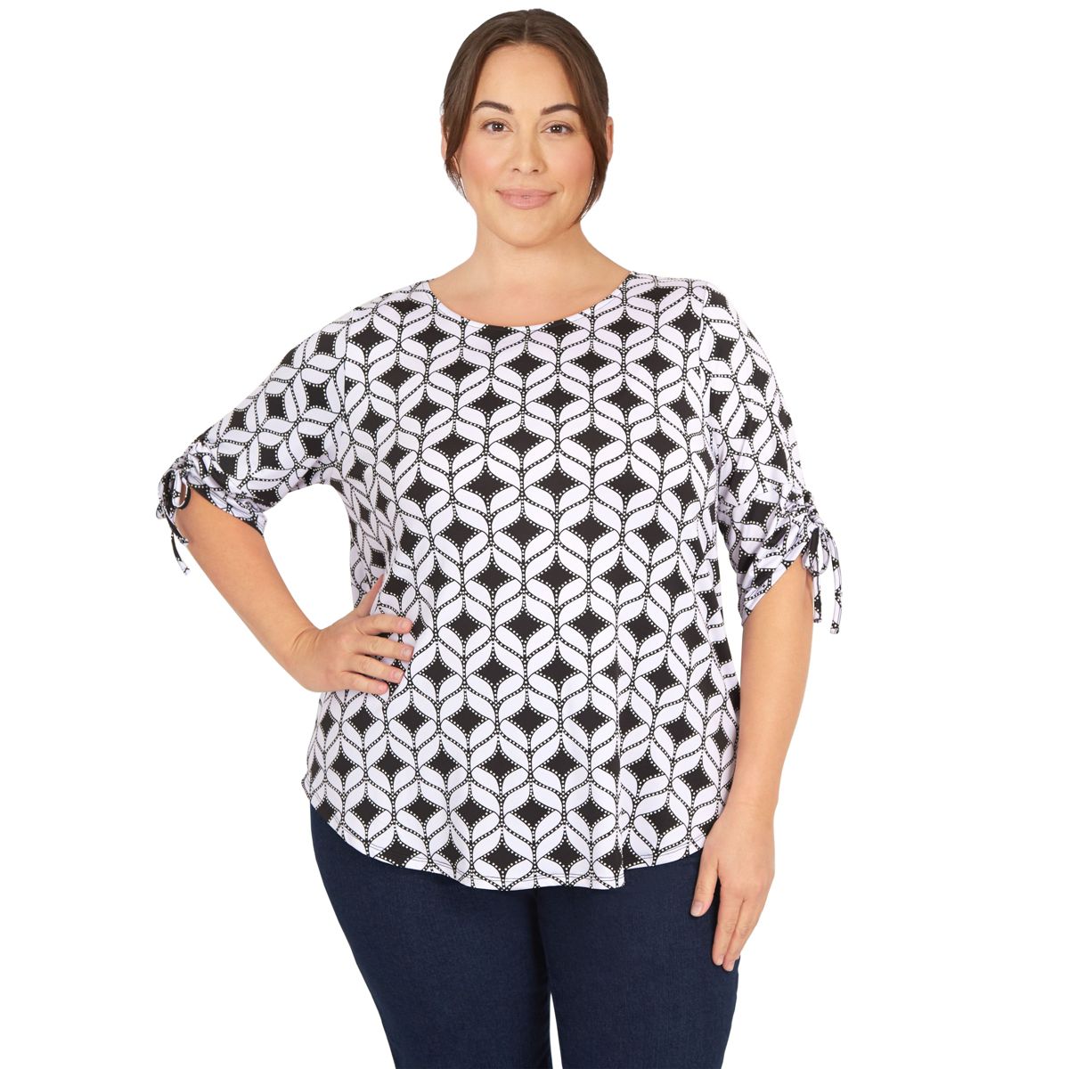 Larky Lark Geometric puff print knit top | Belk