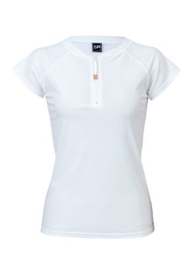 Snapper Rock Ladies White 1/2 Zip SS Rash T | belk