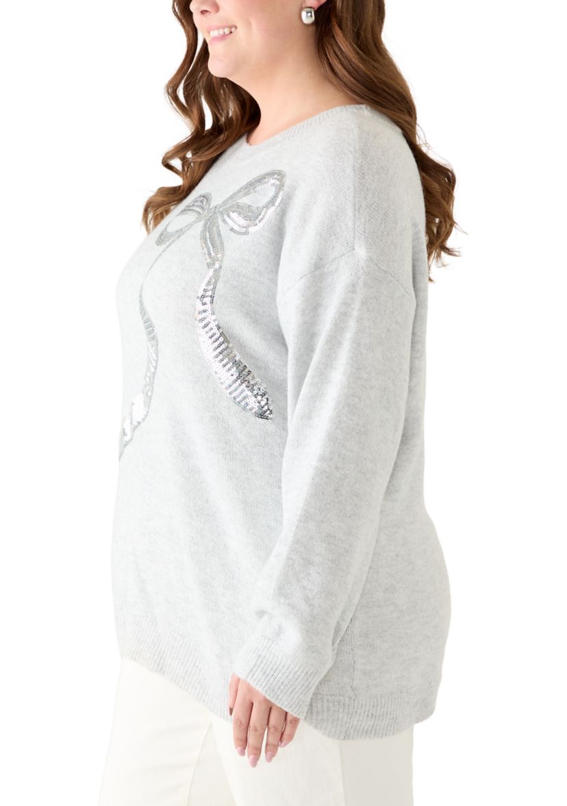 Crown & Ivy™ Plus Size Shine Bow Sweater | Belk