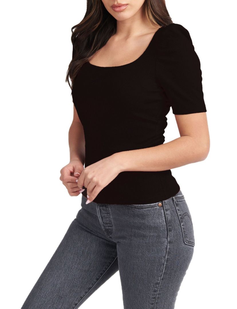 DR2 by Daniel Rainn Puff Sleeve Knit Top Blouse | Belk