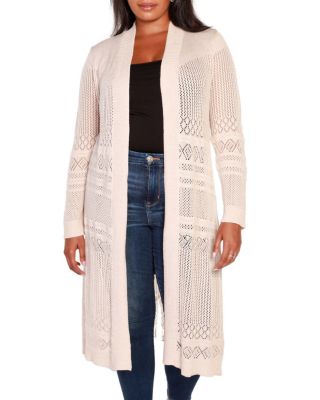 Belldini Plus Size Pointelle-Stitch Duster Cardigan | Belk